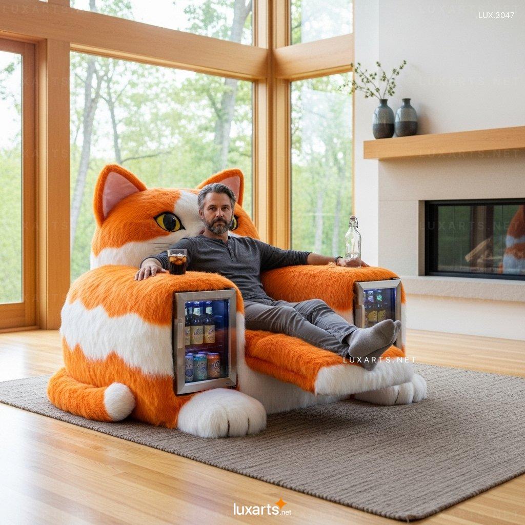 Cat Shaped Recliner with Built-in Mini Refrigerators – Stylish ...