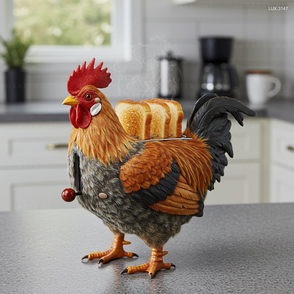 Rooster Shaped Toaster – Stylish & Fun Kitchen Gadget for Breakfast ...