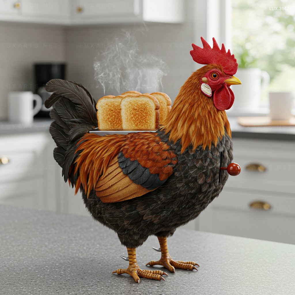 Rooster Shaped Toaster – Stylish & Fun Kitchen Gadget for Breakfast ...