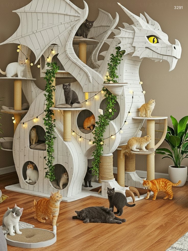 Dragon-Shaped Cat Playground – Unique & Fun Feline Climbing Structure ...