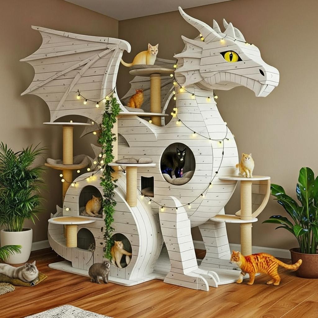 Dragon-Shaped Cat Playground – Unique & Fun Feline Climbing Structure ...