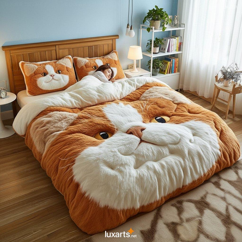 Fluffy Cat Bedding Set | Cozy and Creative Bedding for Cat Lovers - LuxArts