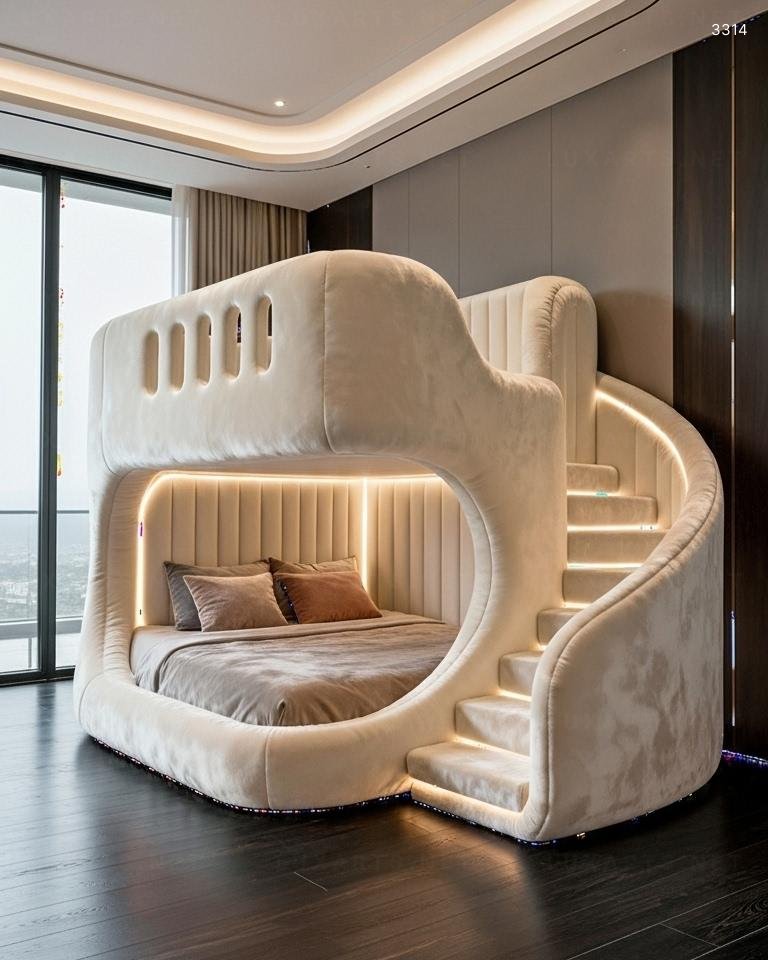Upholstered Bunk Bed: Stylish & Comfortable Space-Saving Solution for ...