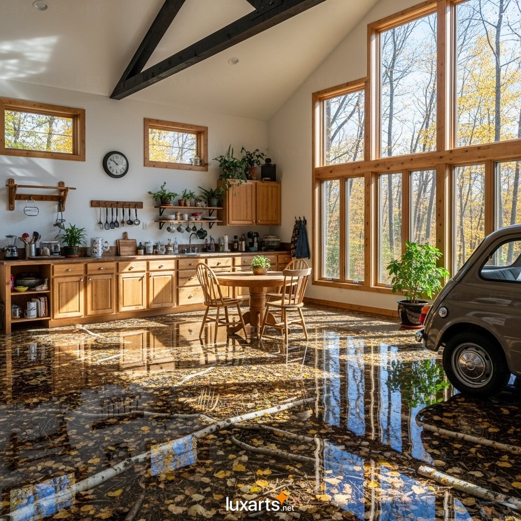 Leaves and Birch Branch Epoxy Floor: Unique Natural Design with ...