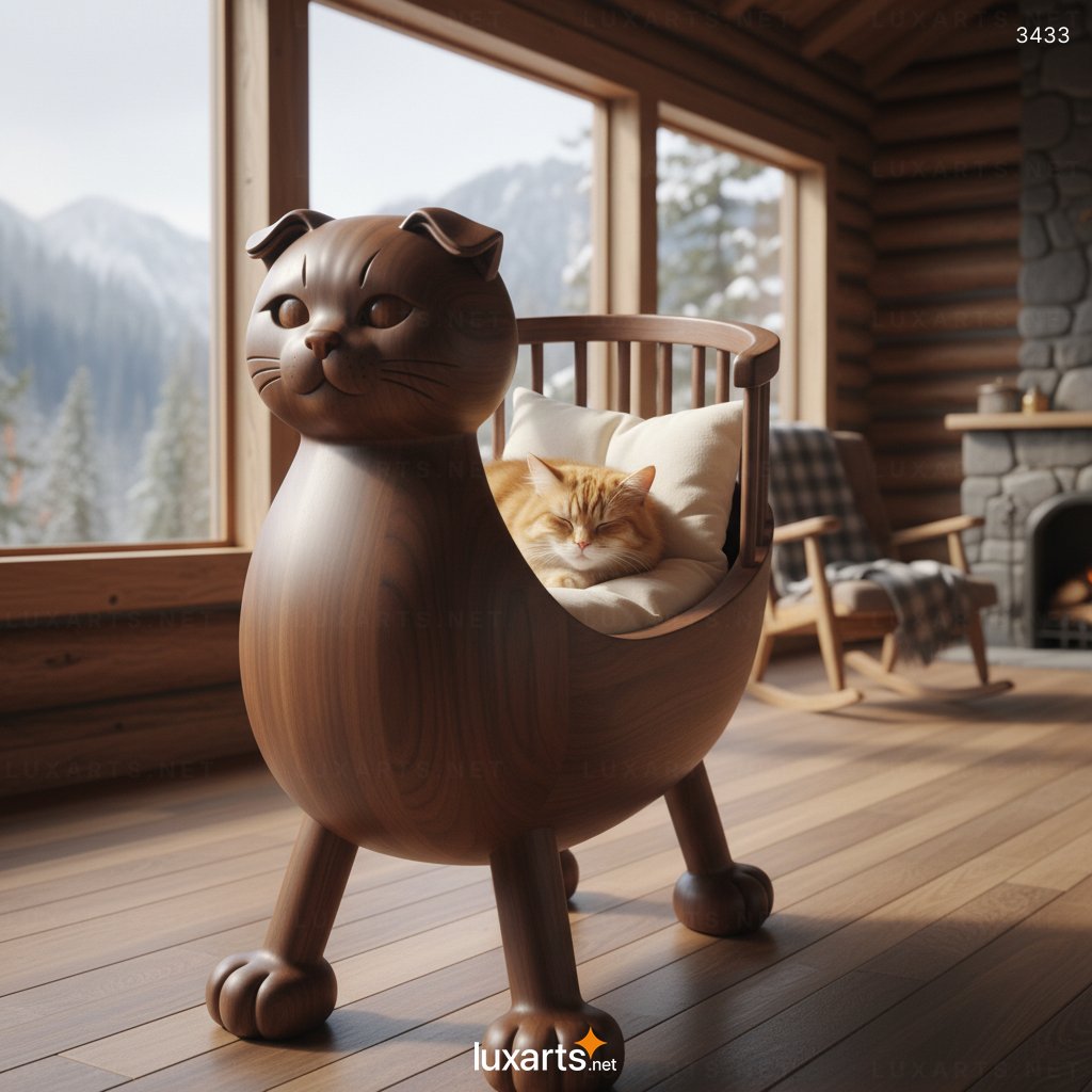 Wooden Cat-shaped Cat Cradle: Creative Design, Benefits, and Stylish ...