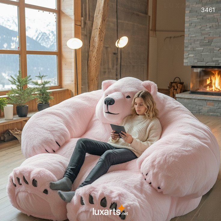 Fluffy Bear Shaped Bean Bag: Soft, Cute & Comfortable for Kids and ...