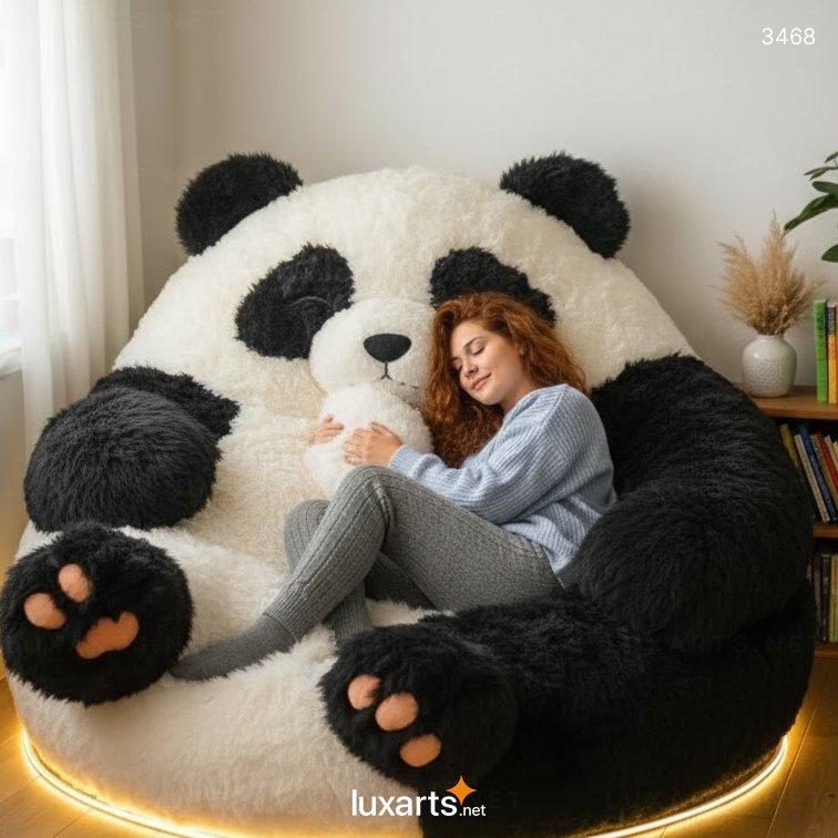 Fluffy Bear Shaped Bean Bag: Soft, Cute & Comfortable for Kids and ...