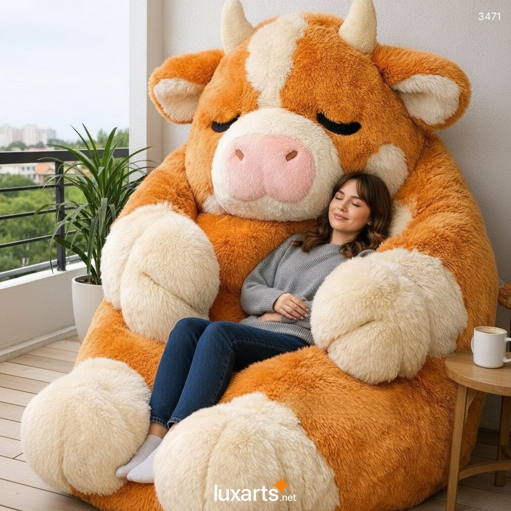 Dairy Cow Shaped Bean Bag – Soft, Fun & Cuddly Animal Lounger for Kids ...