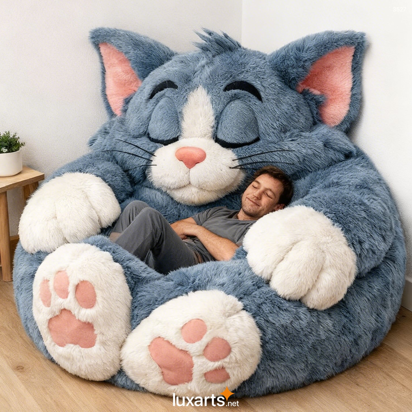 Fluffy Tom and Jerry Shaped Bean Bag for Kids - Soft, Cozy & Fun Seat ...