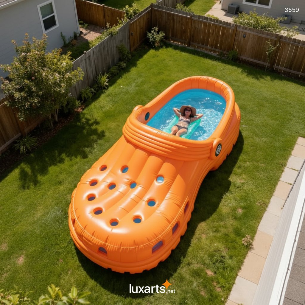 Inflatable Crocs Shoe Pool - Giant Backyard Swimming Pool for Summer ...