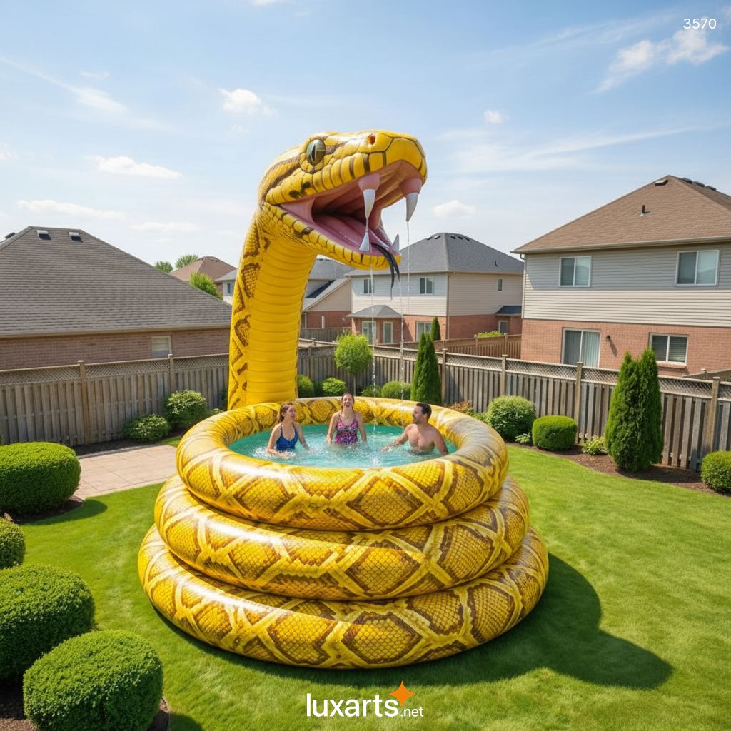 Inflatable Snake Pool Giant Water Feature for Backyard Relaxing - LuxArts