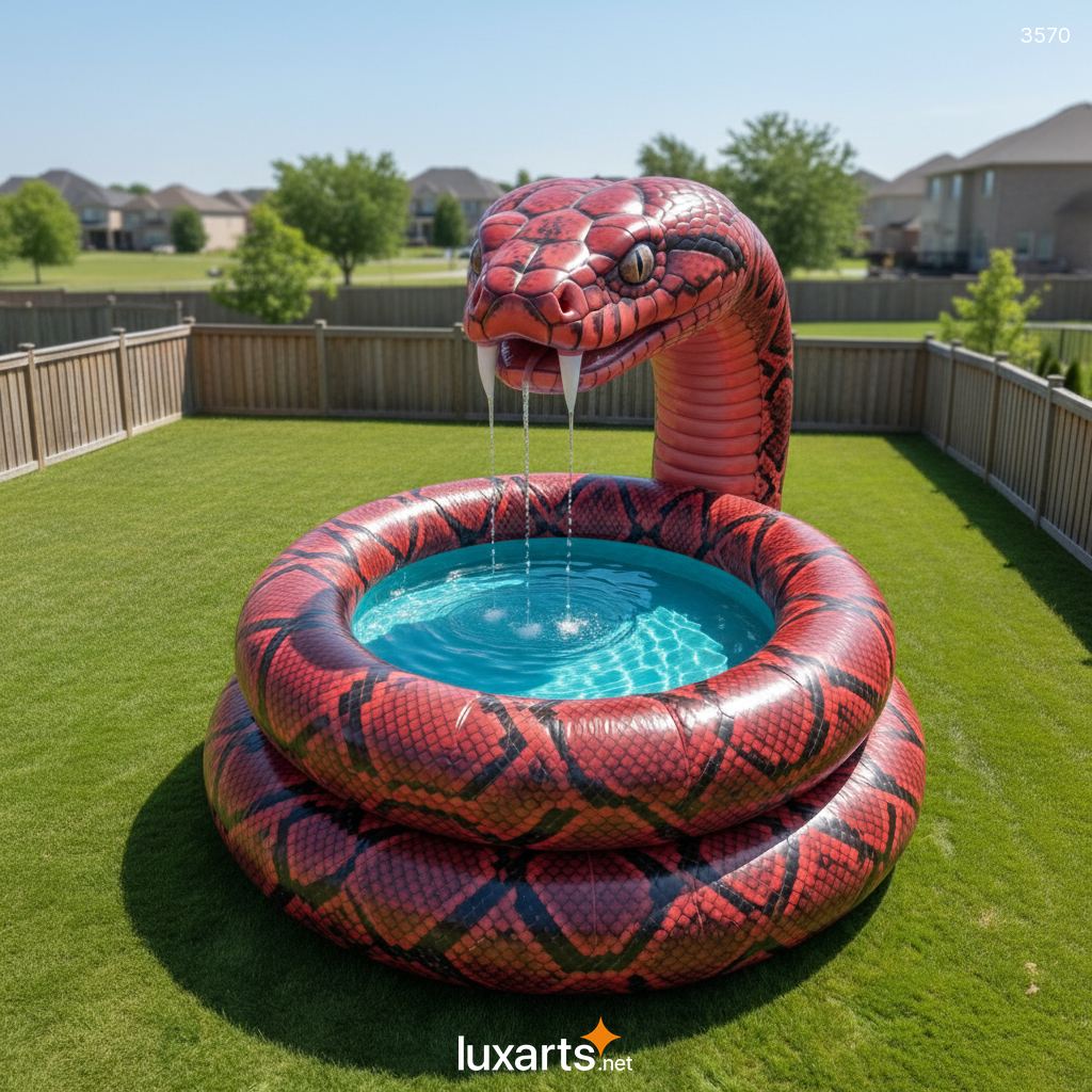 Inflatable Snake Pool Giant Water Feature for Backyard Relaxing - LuxArts