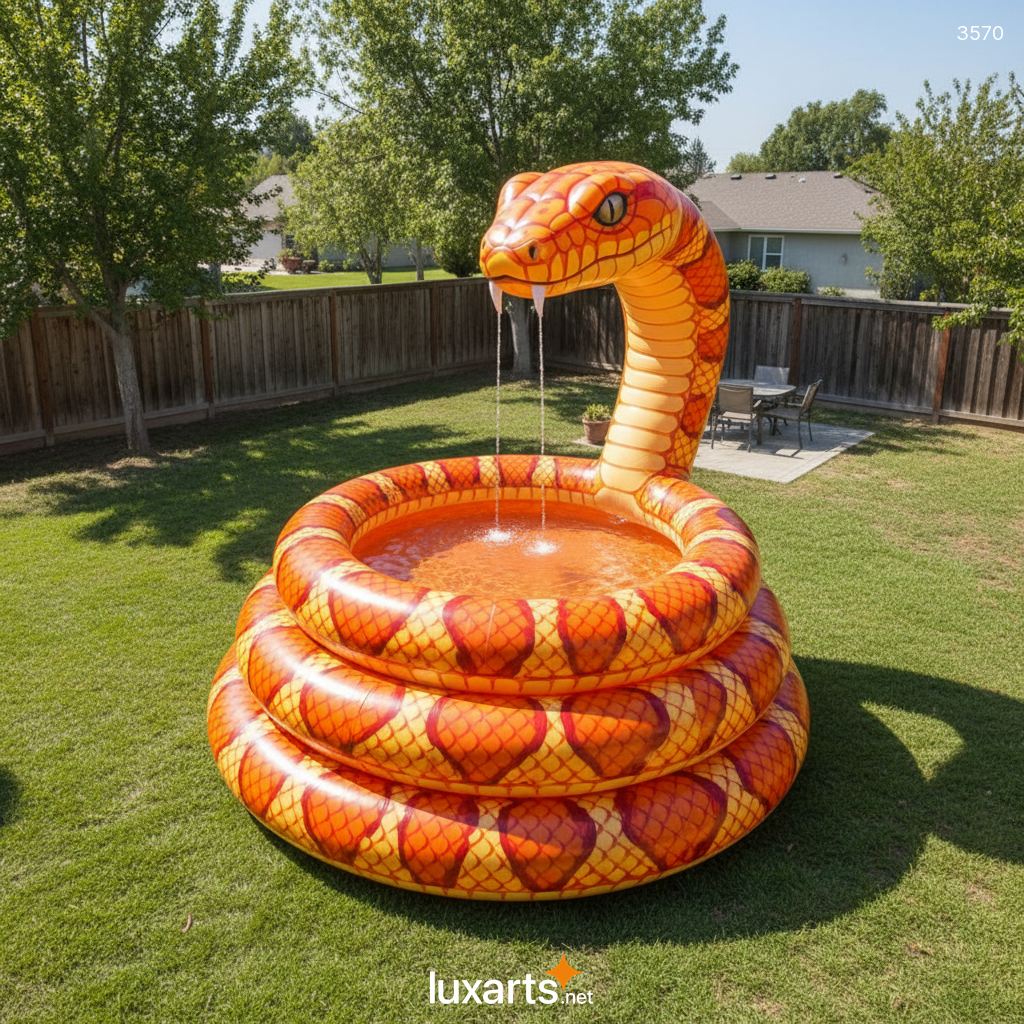 Inflatable Snake Pool Giant Water Feature for Backyard Relaxing - LuxArts