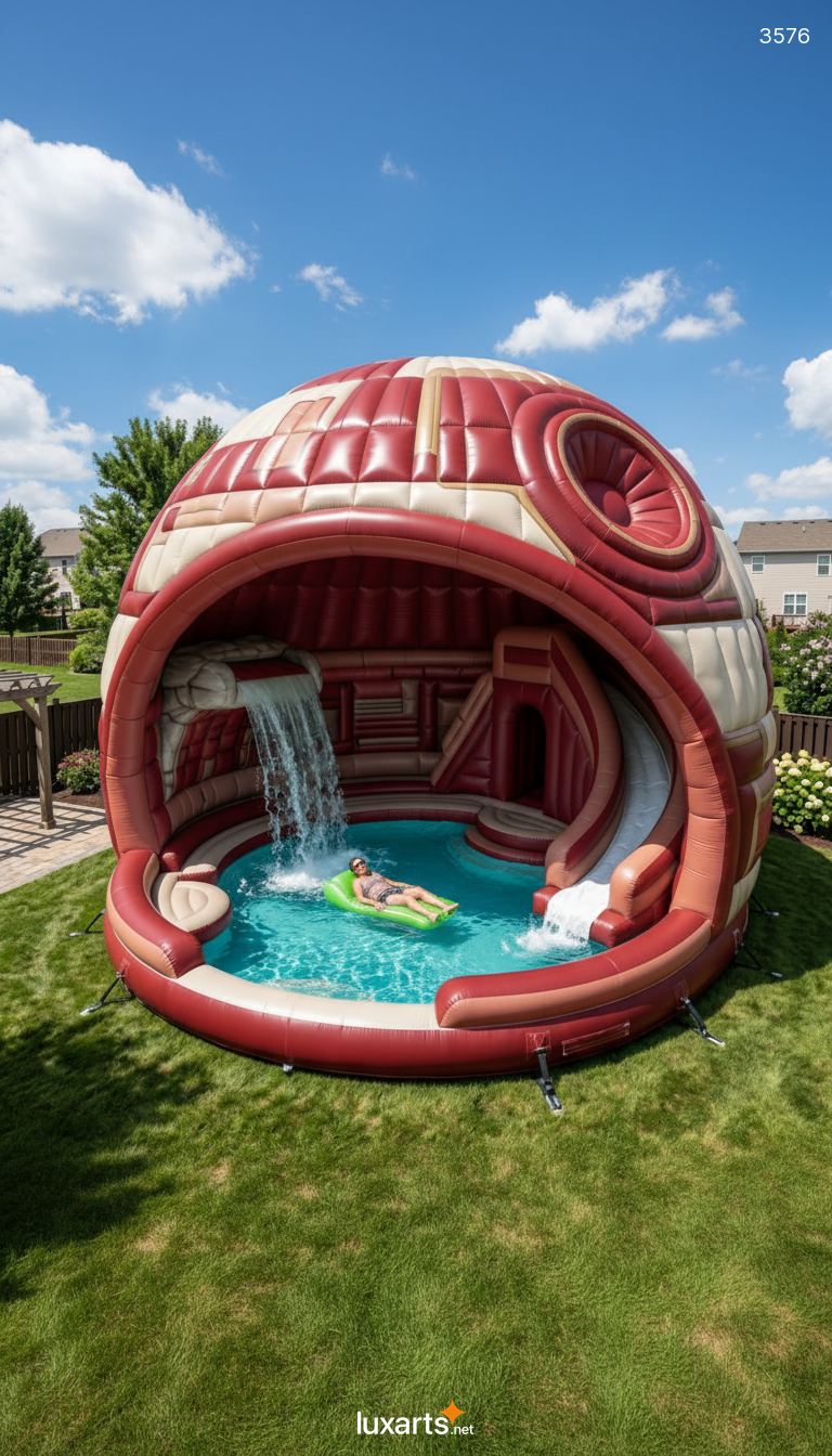Giant Inflatable Death Star Pool with Slide & Waterfall for Backyards ...