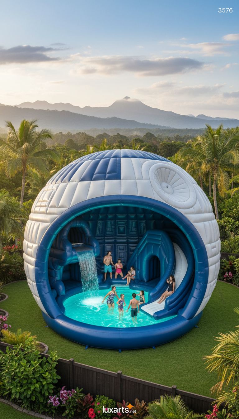 Giant Inflatable Death Star Pool with Slide & Waterfall for Backyards ...