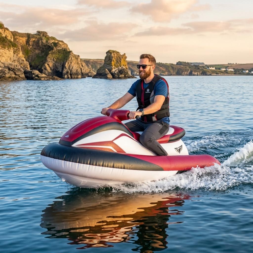 Adult Inflatable Jet Ski - Portable Electric Water Scooter for Lake ...
