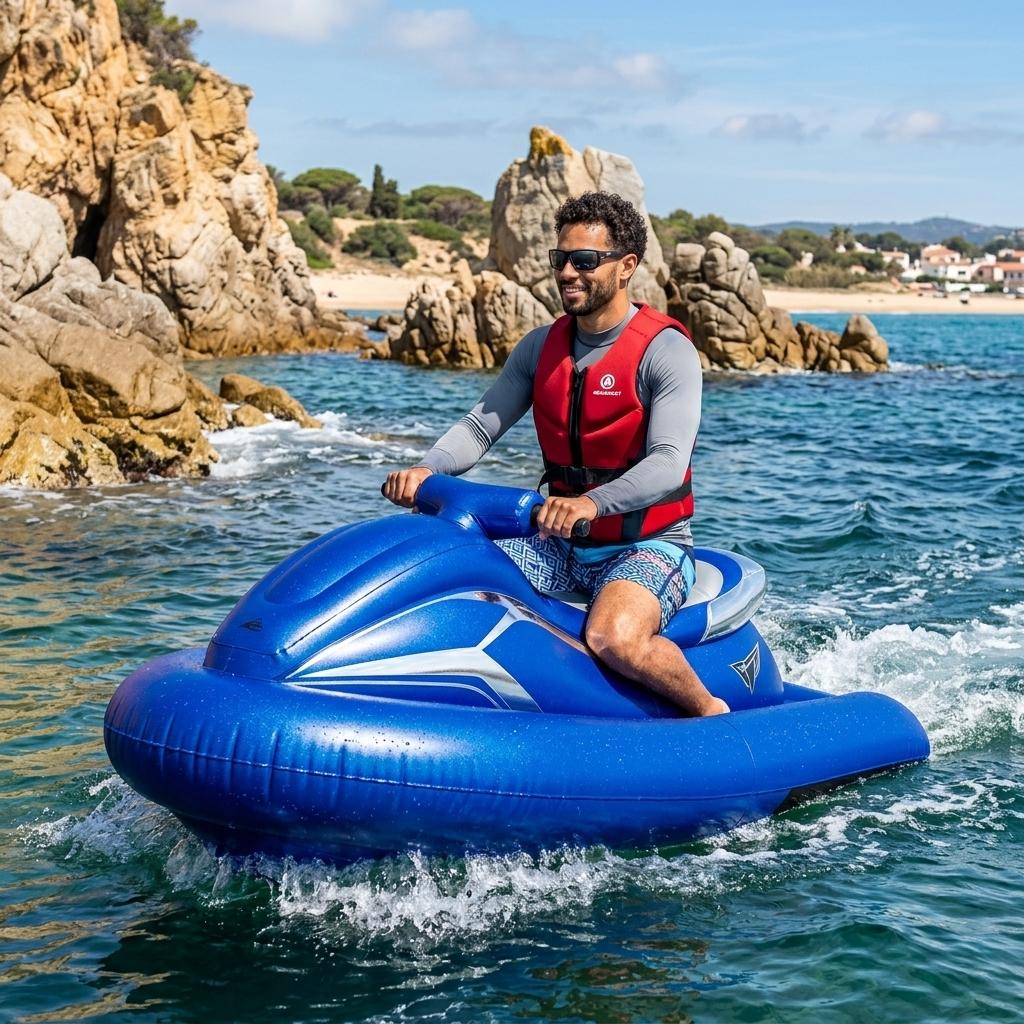 Adult Inflatable Jet Ski - Portable Electric Water Scooter for Lake ...